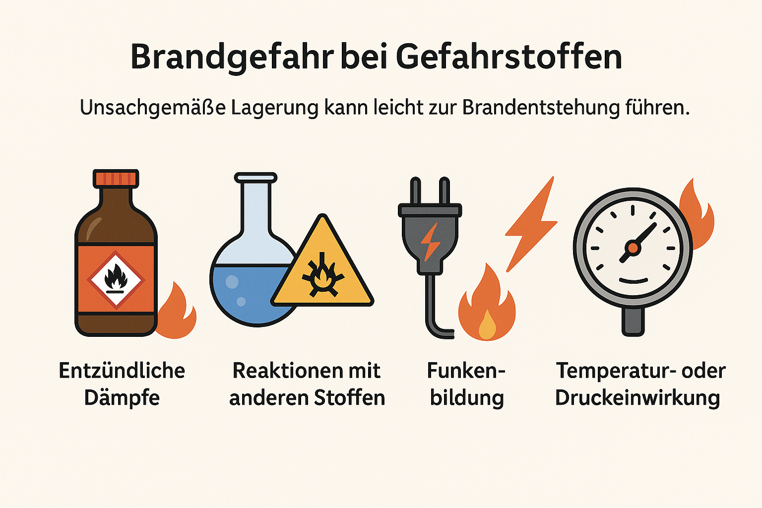 ≡ Lagern von Gefahrstoffen, was ist im Brandschutz zu beachten - Brandschutzdozenten